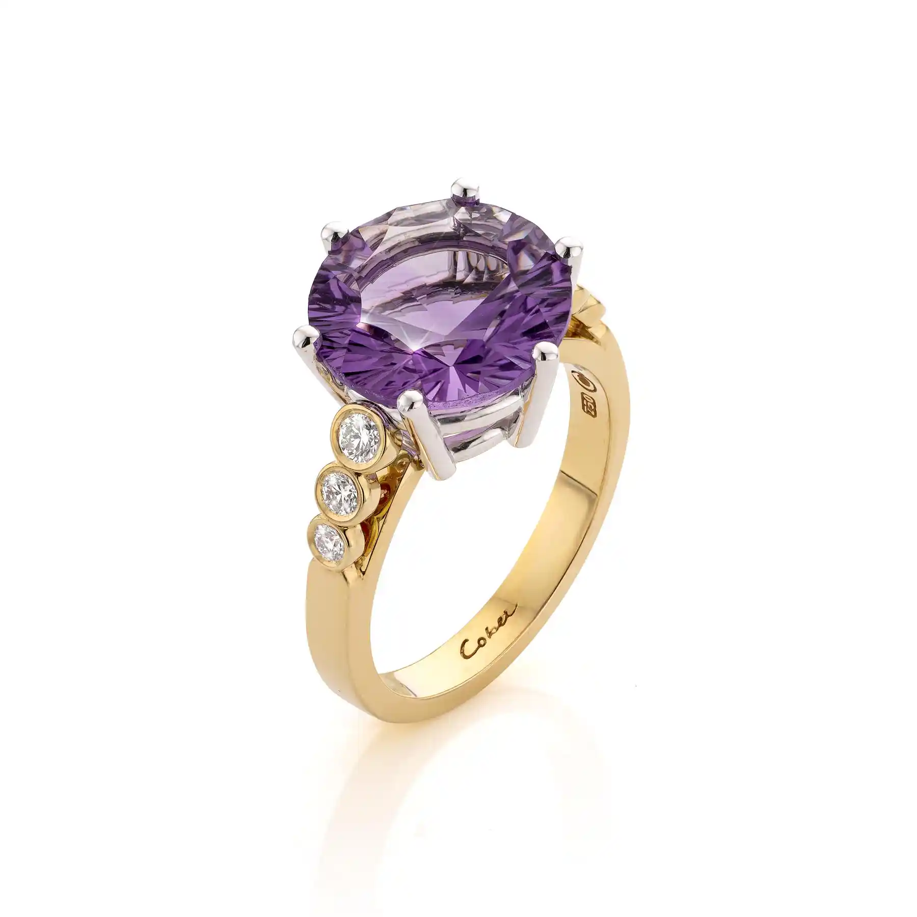 Ring met diamanten en Amethist - Cober Juwelier