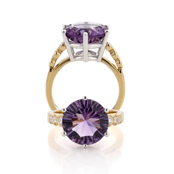 Ring met diamanten en Amethist - Cober Juwelier