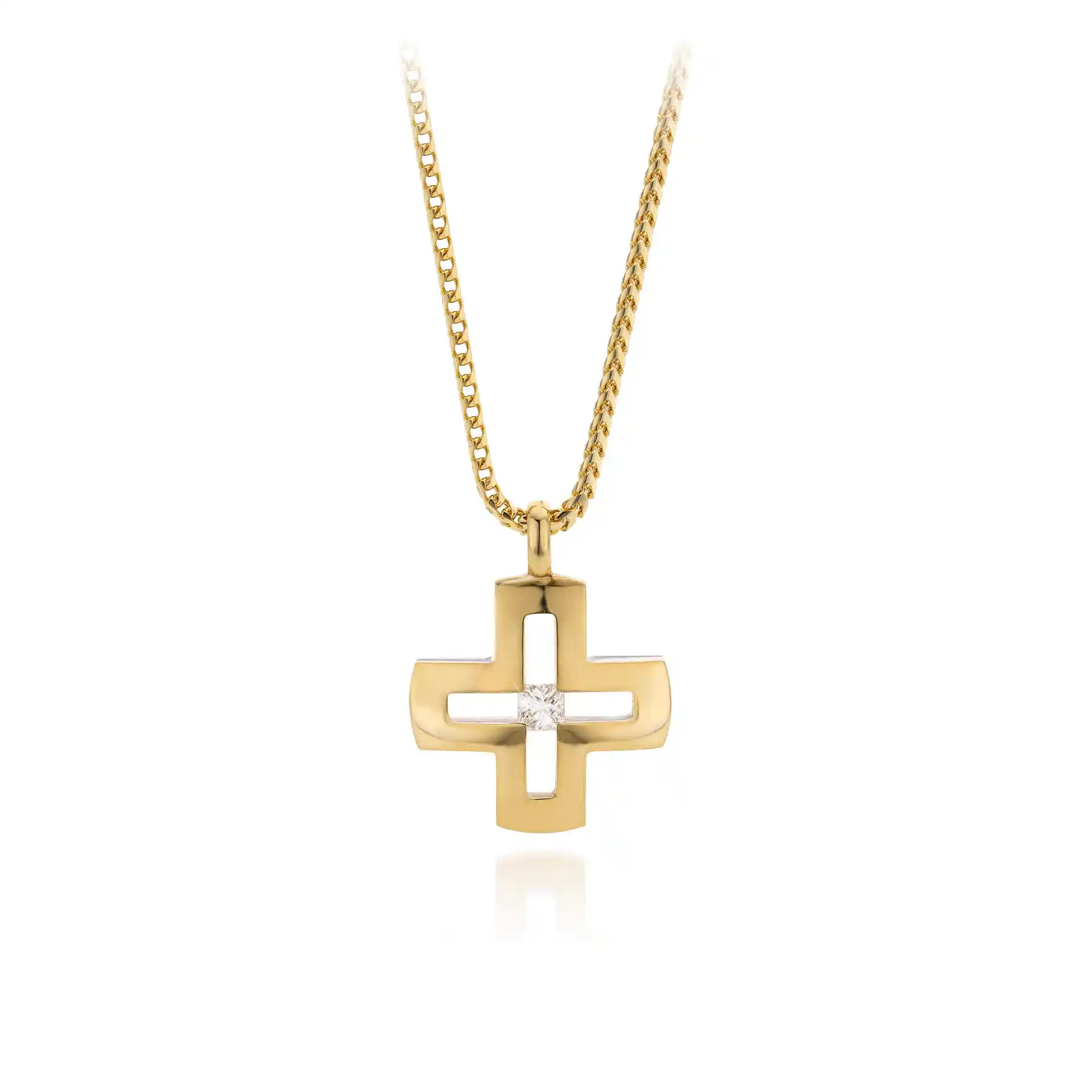 Geelgouden hanger met diamant - Cober Juwelier